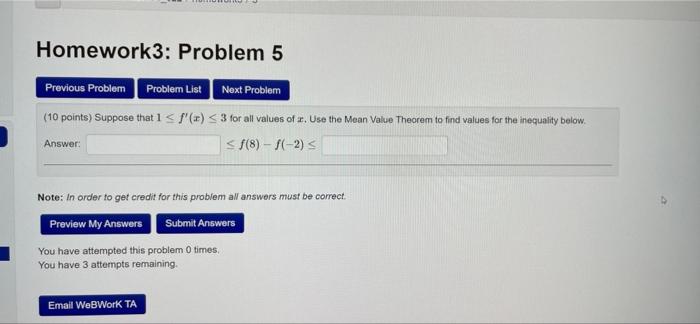Solved Homework3 Problem 5 Previous Problem Problem List 