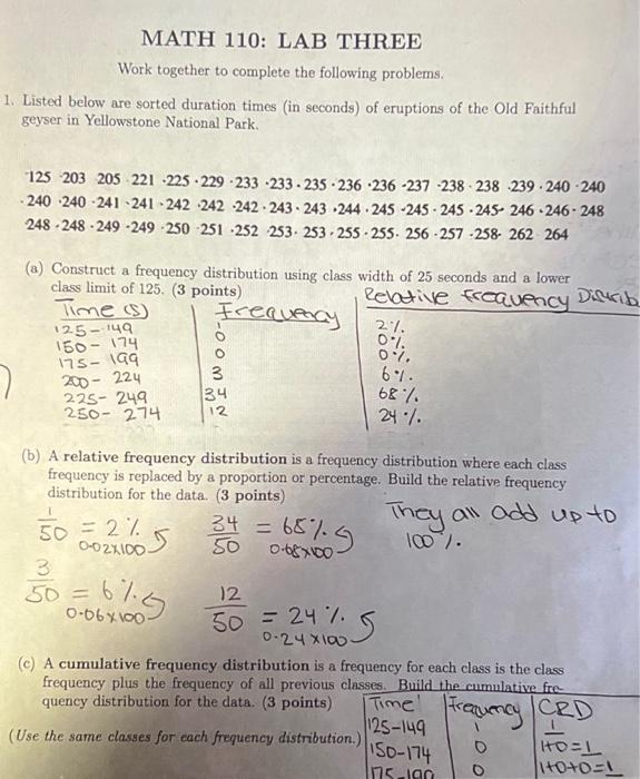 Solved Listed below are sorted duration times (in seconds) | Chegg.com