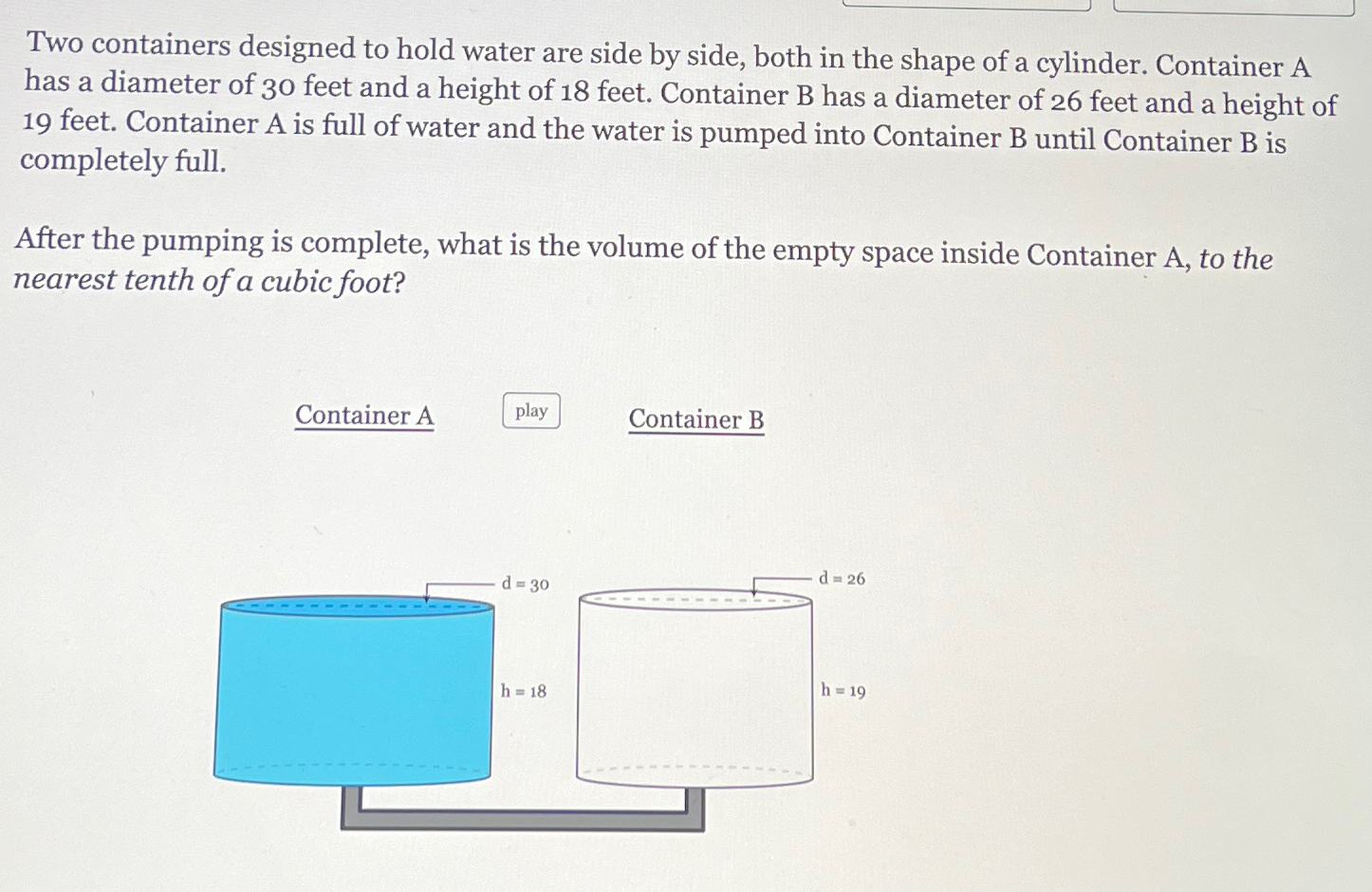 Solved Two containers designed to hold water are side by | Chegg.com
