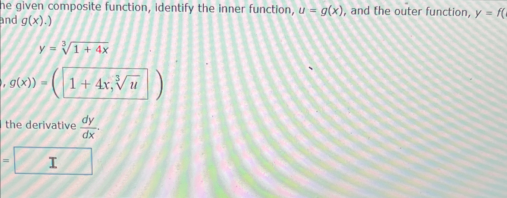 Solved he given composite function, identify the inner | Chegg.com