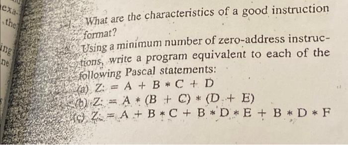 Solved What are the characteristics of a good instruction | Chegg.com