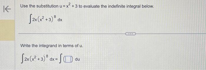 Solved Use the substitution u=x2+3 to evaluate the | Chegg.com