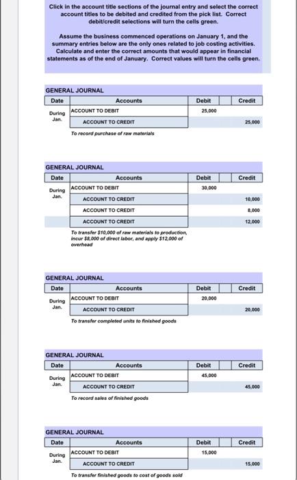 Solved Click in the account title sections of the journal | Chegg.com