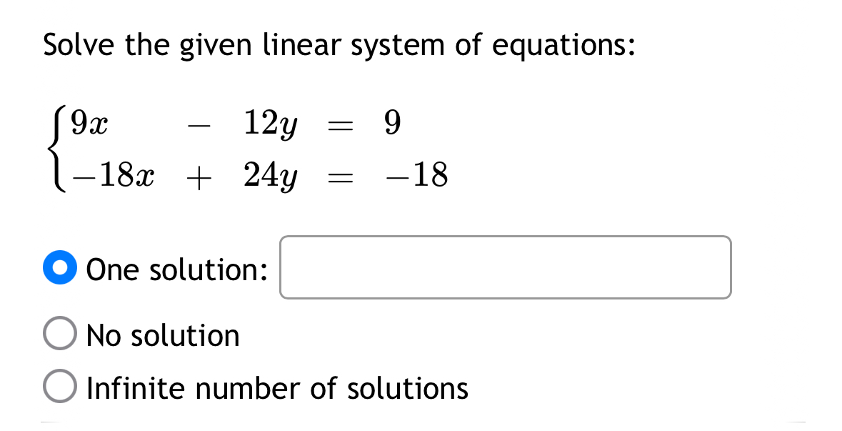 Solved Solve the given linear system of | Chegg.com