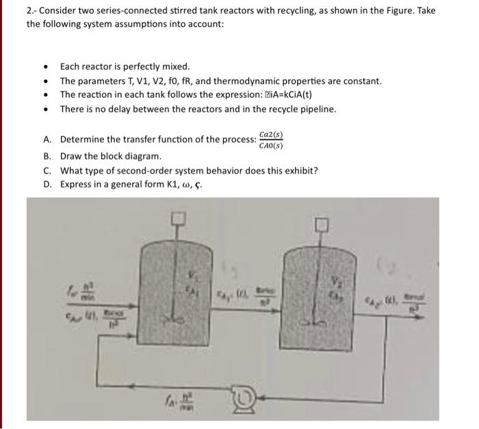 Solved 2 Consider Two Series Connected Stirred Tank