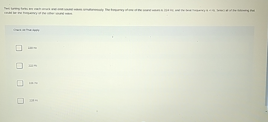 Solved Two tuning forks are each struck and emil sound waves | Chegg.com
