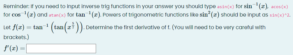 Solved Reminder: If you need to input inverse trig functions | Chegg.com