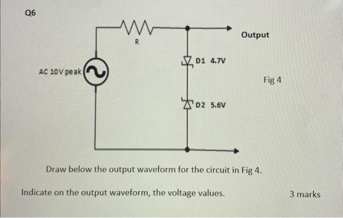 Solved Draw Below The Output Waveform For The Circuit In