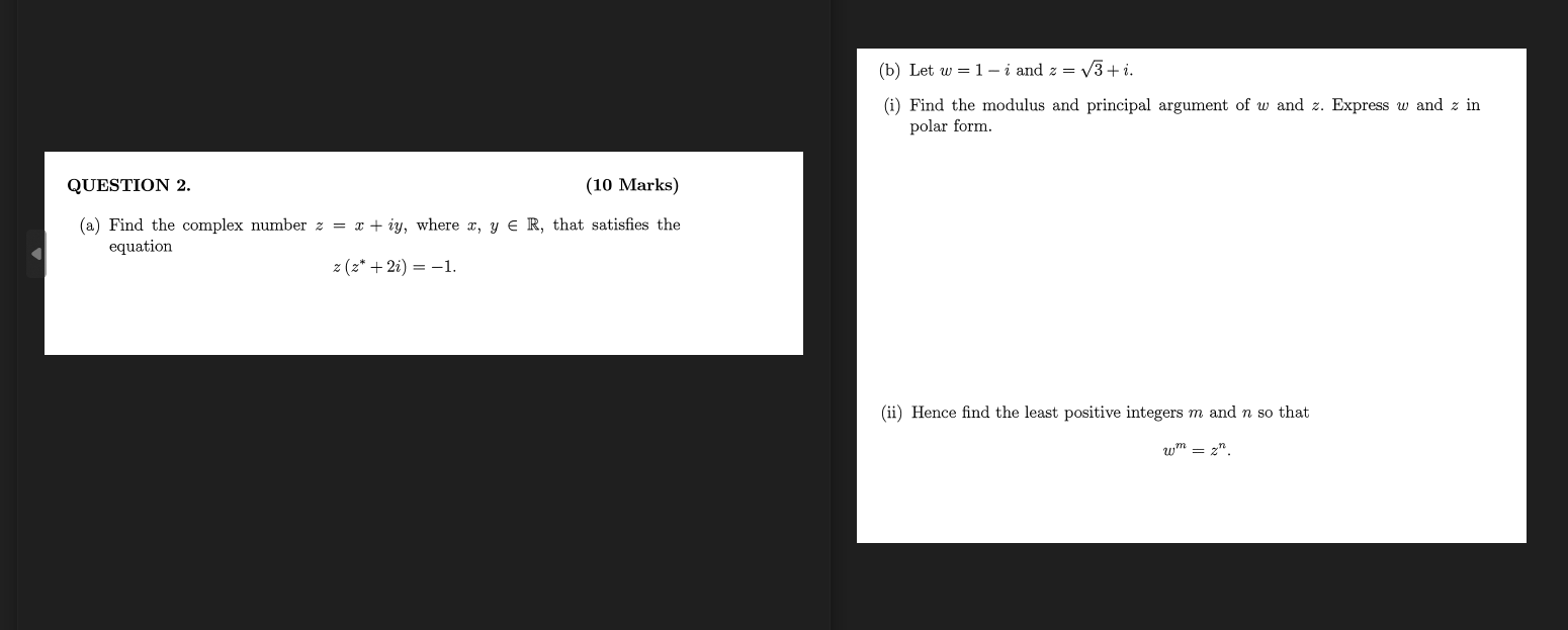 Solved QUESTION 2.(a) ﻿Find the complex number z=x+iy, | Chegg.com
