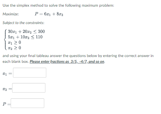 Use the simplex method to solve the following maximum | Chegg.com