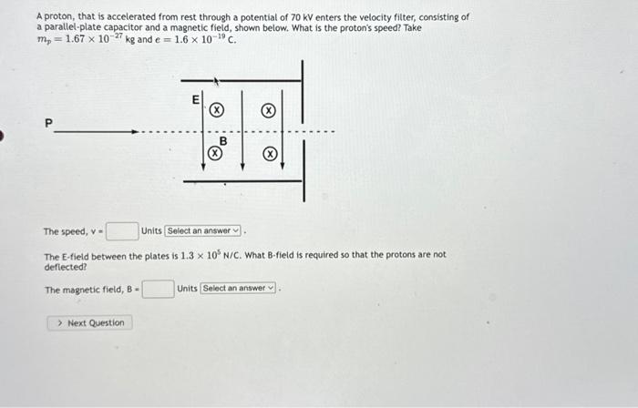 Solved A proton, that is accelerated from rest through a | Chegg.com