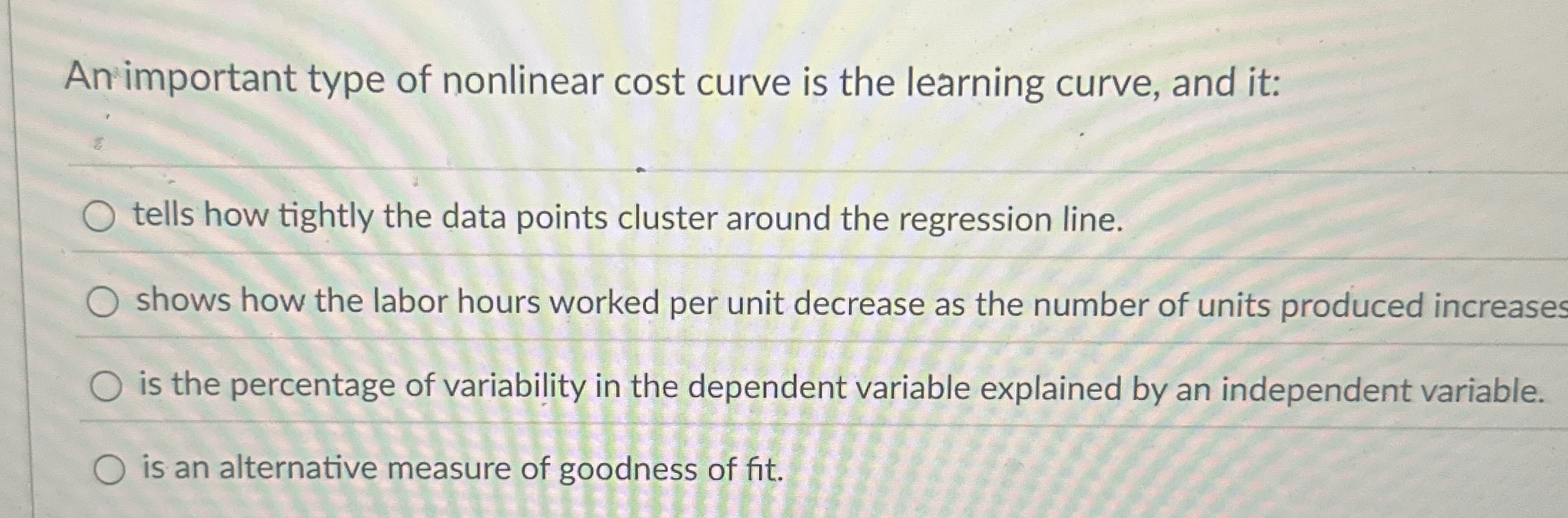 Solved An important type of nonlinear cost curve is the | Chegg.com