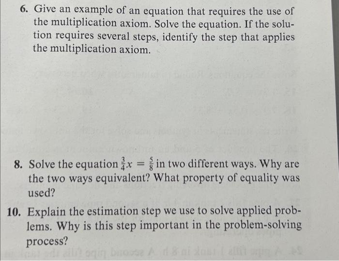 Solved 6. Give an example of an equation that requires the | Chegg.com