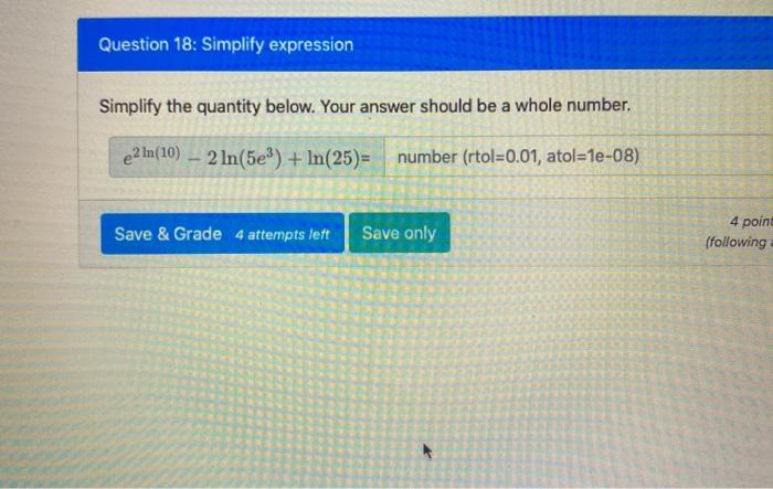 Solved Question 18: Simplify expression Simplify the | Chegg.com