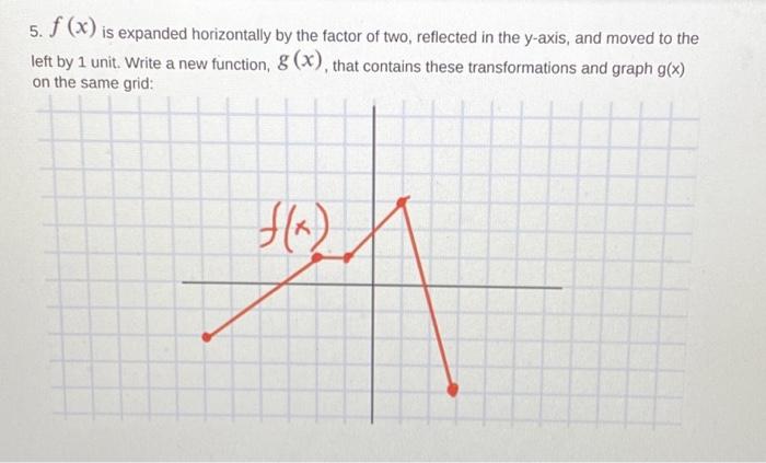 Solved 5. f (x) is expanded horizontally by the factor of | Chegg.com