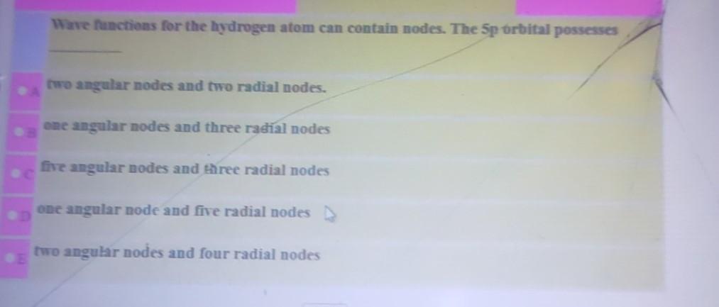 Solved Wave functions for the hydrogen atom can contain | Chegg.com