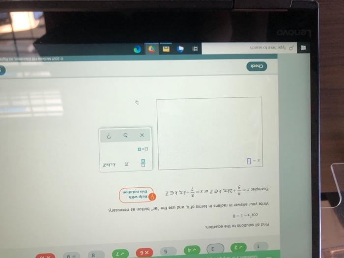 Solved X 6 3 Find all solutions to the equation cor-10 write | Chegg.com
