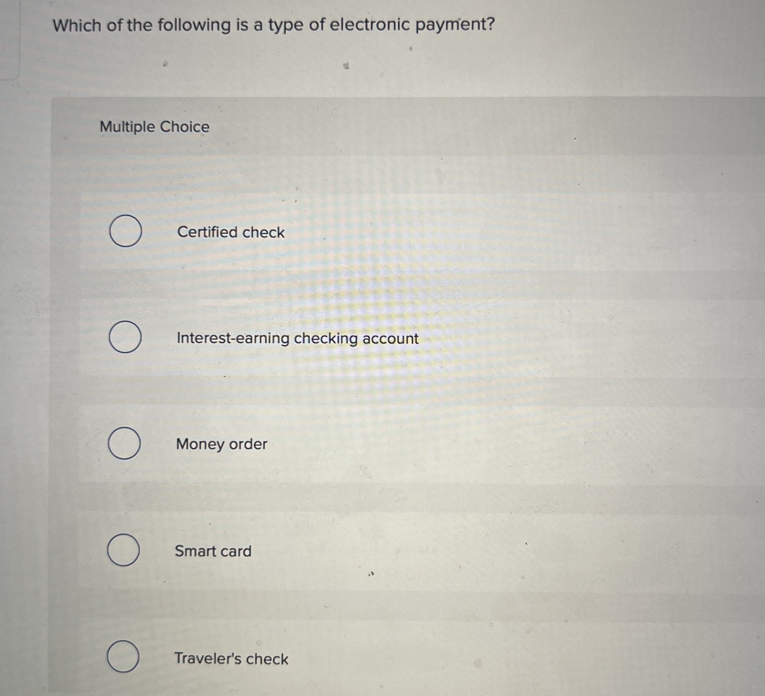 Solved Which of the following is a type of electronic | Chegg.com