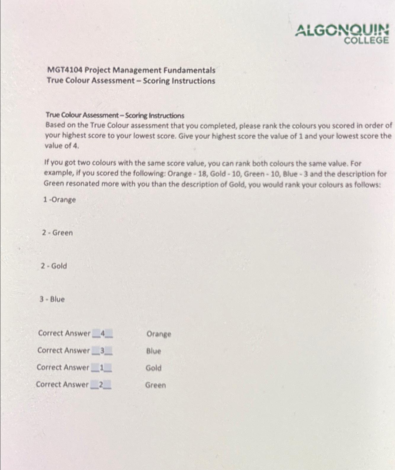 Solved ALGCNQUIN'MGT4104 ﻿Project Management | Chegg.com