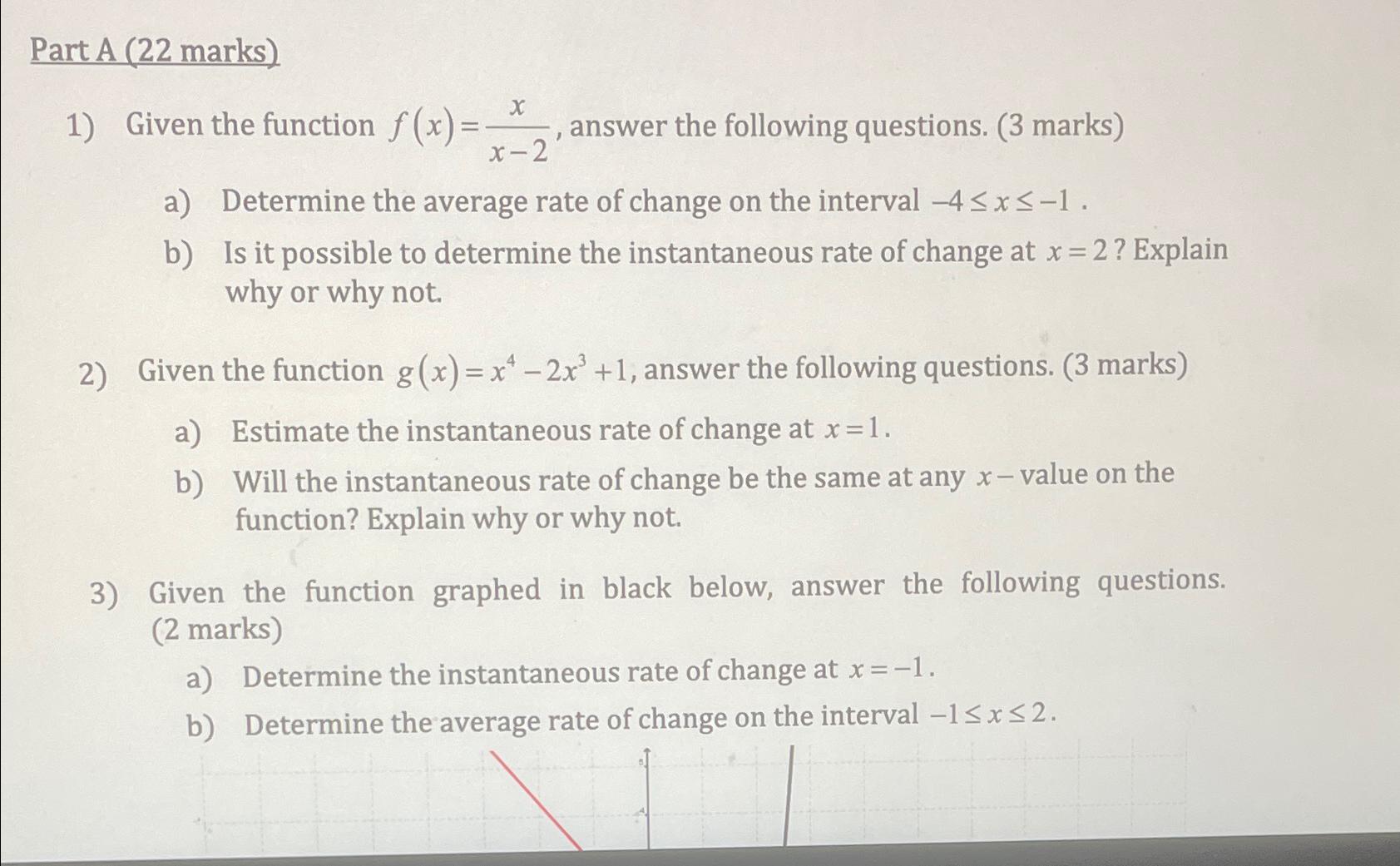 Solved Part A (22 ﻿marks)Given the function f(x)=xx-2, | Chegg.com