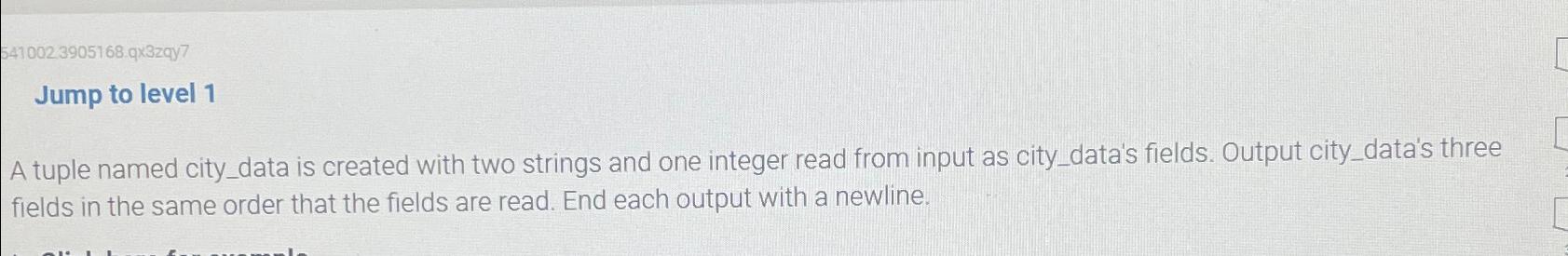 Solved A Tuple Named Citydata Is Created With Two Strings 