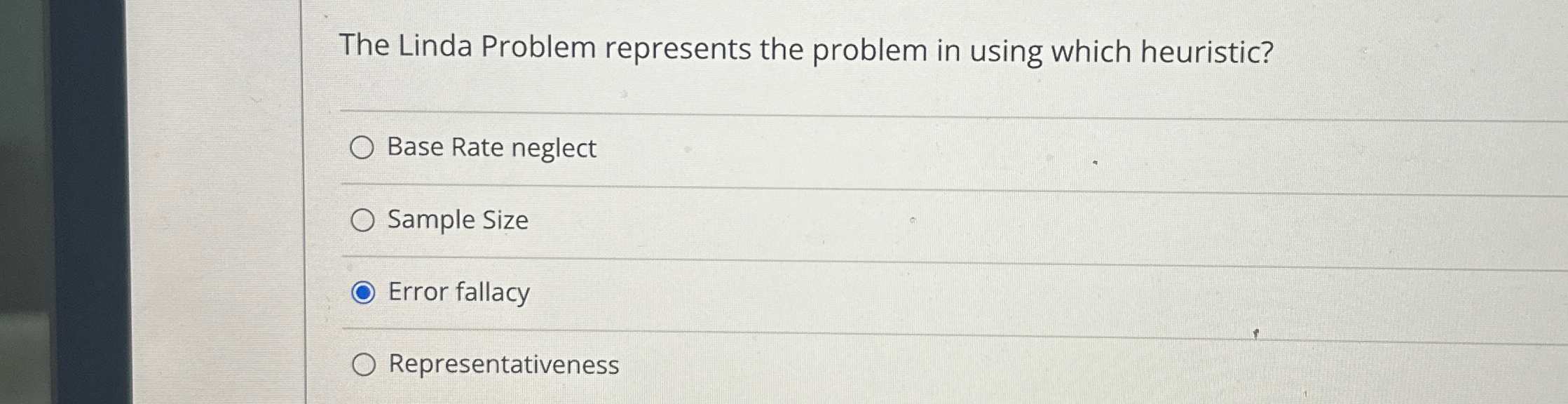 Solved The Linda Problem represents the problem in using | Chegg.com