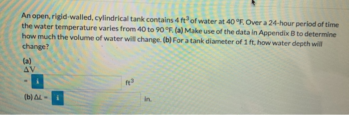 Solved An open, rigid-walled, cylindrical tank contains 4 ft | Chegg.com