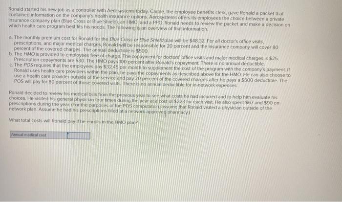 Ronald started his new job as a controller with | Chegg.com