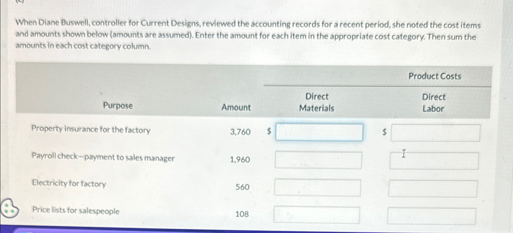 Solved When Diane Buswell, controller for Current Designs, | Chegg.com