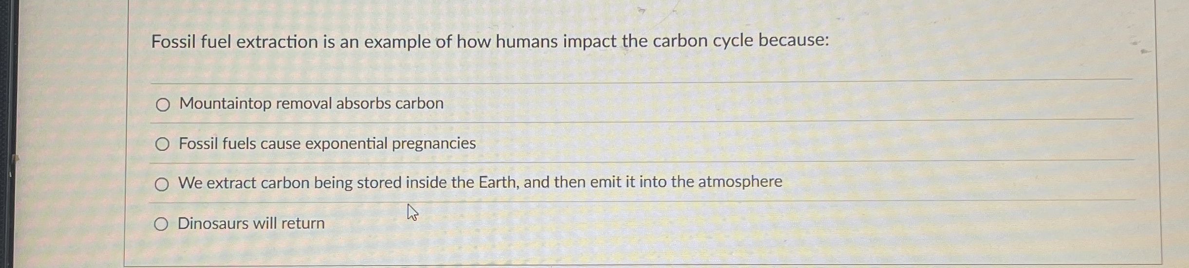 High Quality SOLUTION Fossil fuel extraction is an example of how humans | Chegg.com