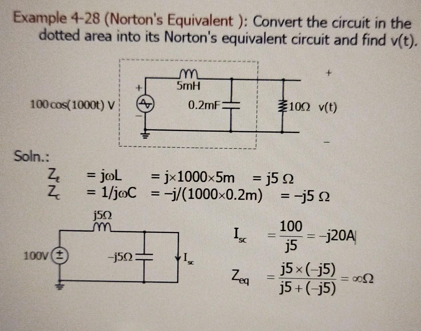 Solved Example 4-28 (Norton's Equivalent ): Convert the | Chegg.com