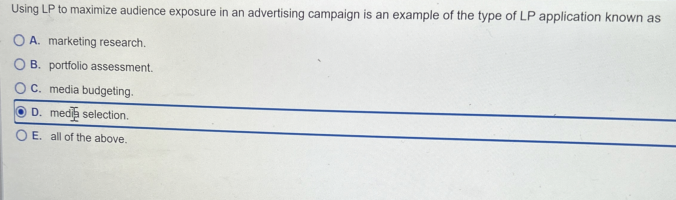 Solved Using LP to maximize audience exposure in an | Chegg.com