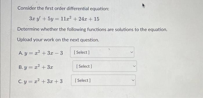 Solved Consider the first order differential equation: | Chegg.com