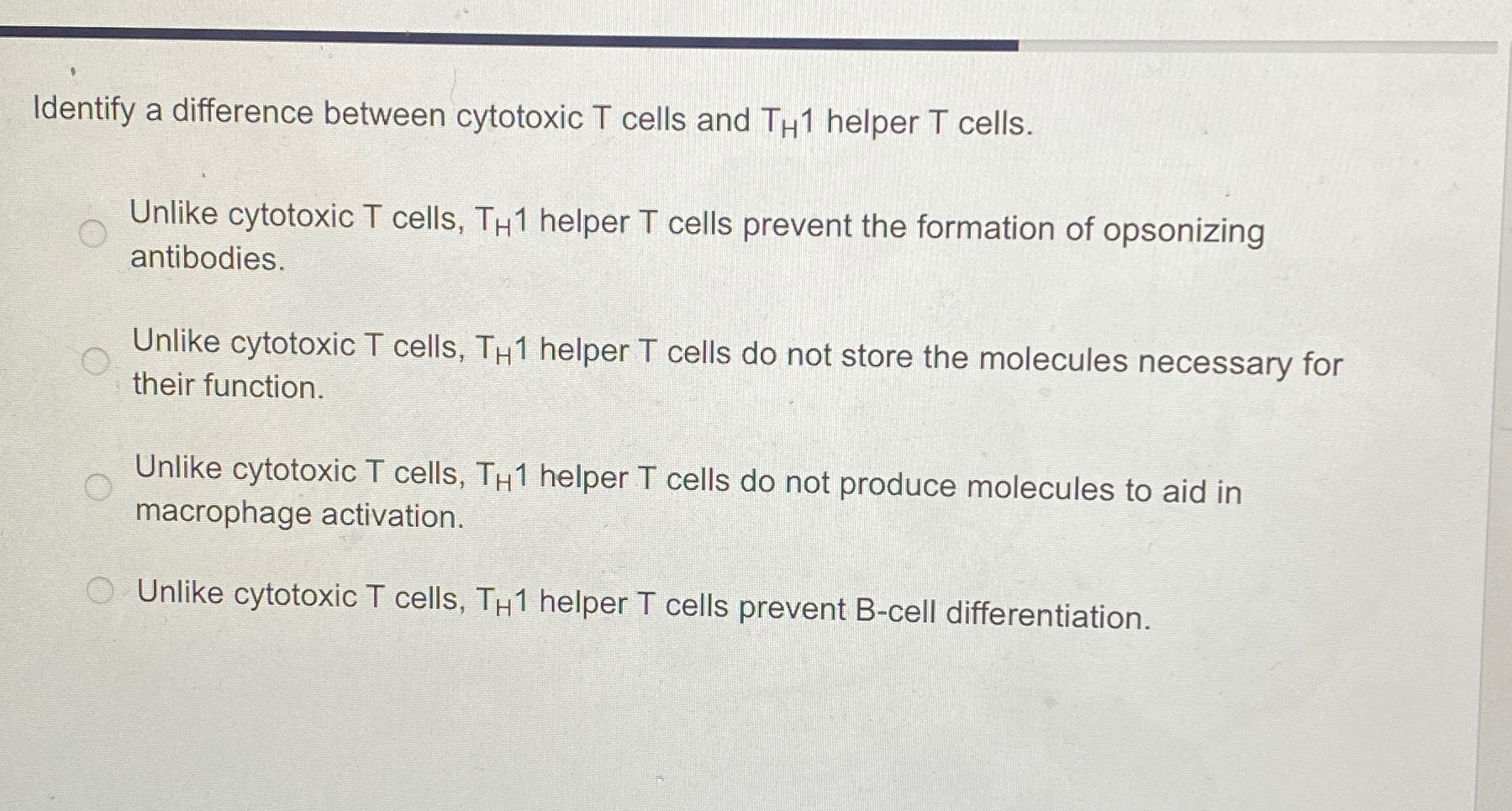 Solved Identify a difference between cytotoxic T ﻿cells and | Chegg.com