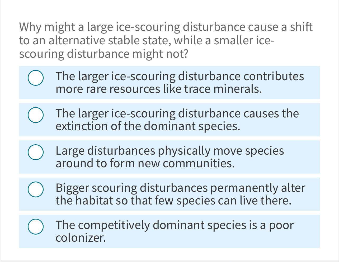 High Quality SOLUTION Why might a large ice-scouring disturbance cause ...