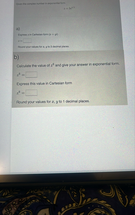 Solved Given the complex number in exponential | Chegg.com