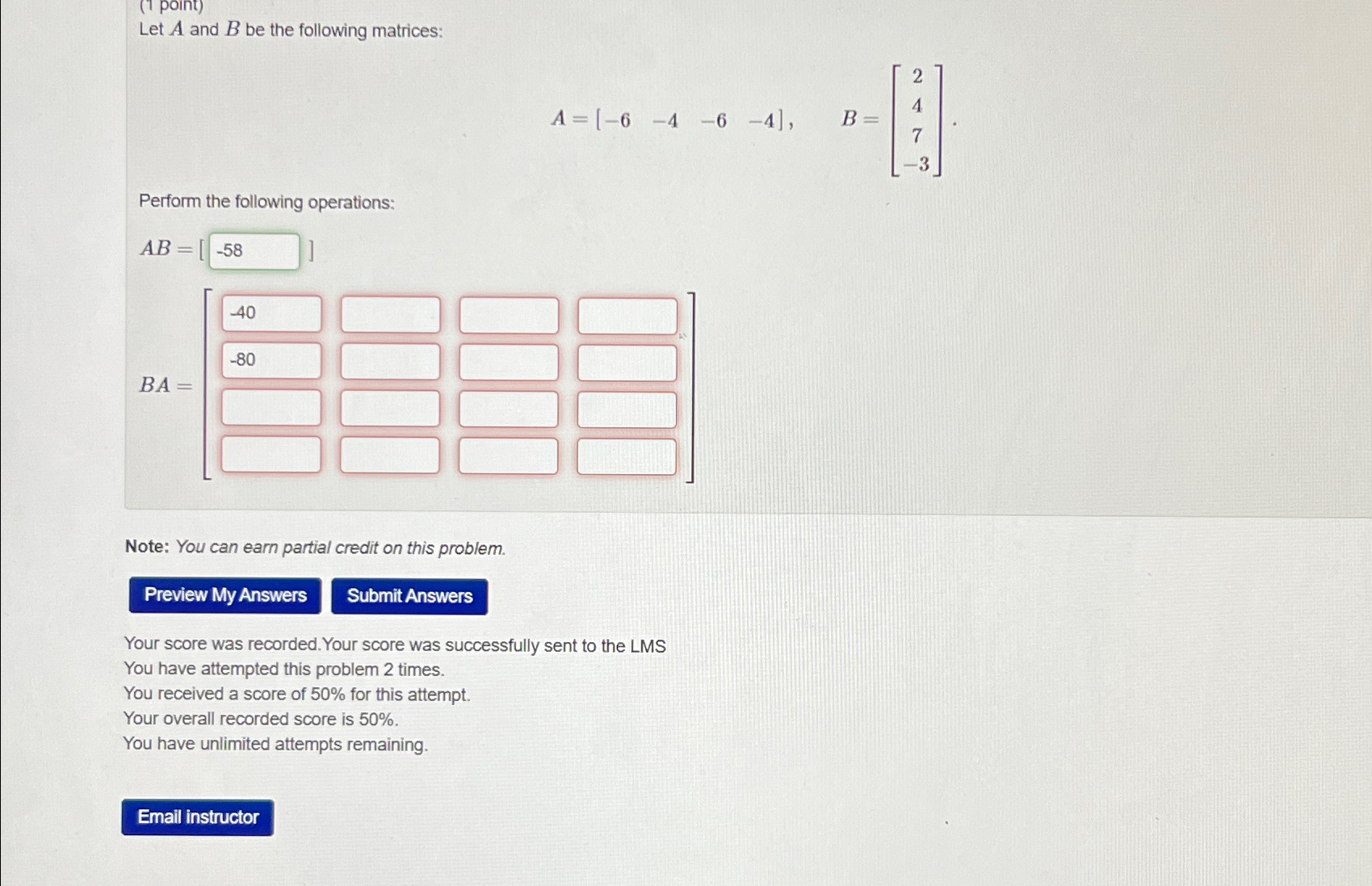 Solved Let A and B ﻿be the following | Chegg.com