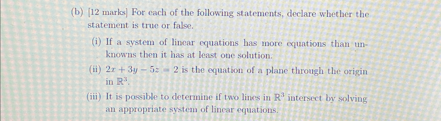 Solved (b) ﻿For each of the following statements, declare | Chegg.com