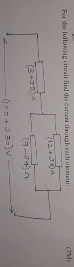 Solved For the following circuit find the current through | Chegg.com