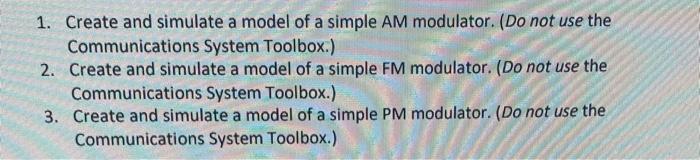 1. Create and simulate a model of a simple AM | Chegg.com