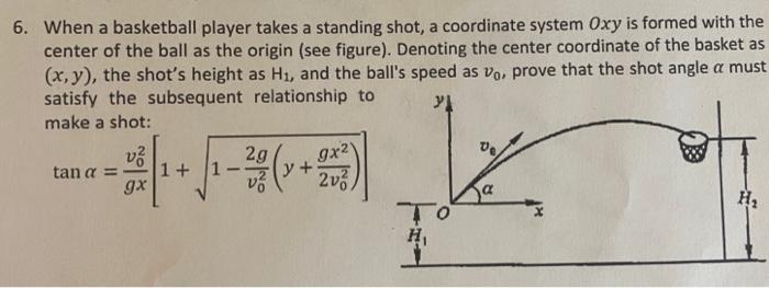 Solved 6. When a basketball player takes a standing shot, a | Chegg.com