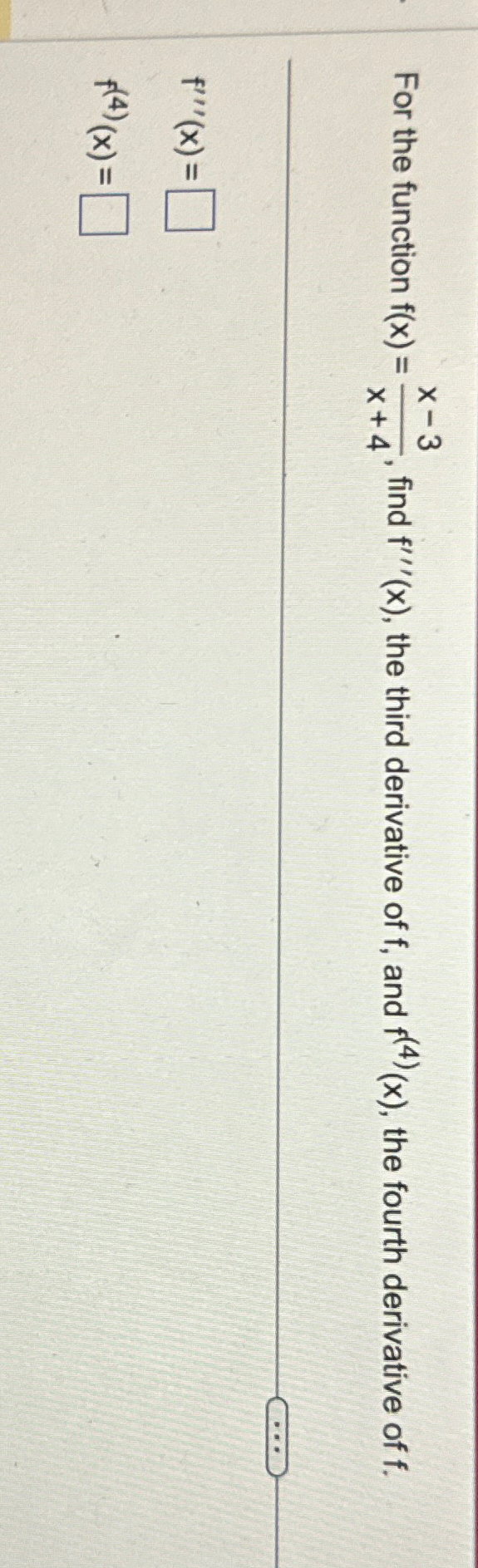 Solved For the function f(x)=x-3x+4, ﻿find f'''(x), ﻿the | Chegg.com