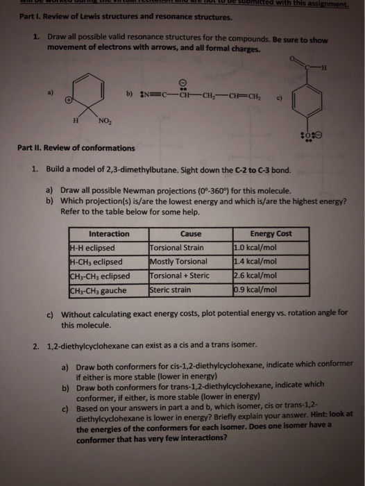 Solved 1. Draw all possible valid resonance structures for | Chegg.com