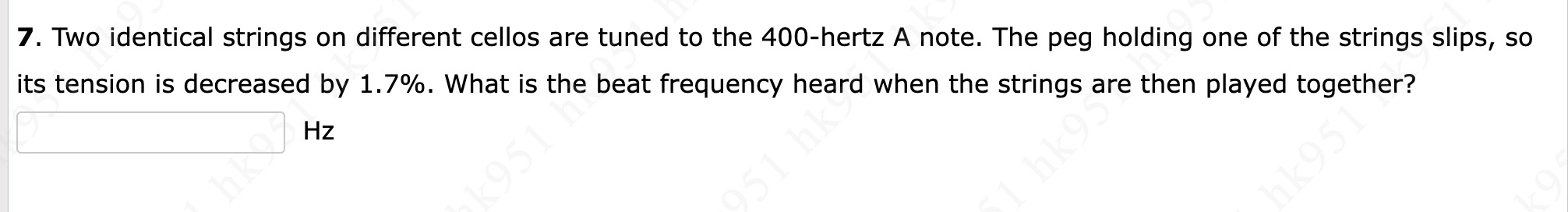 Solved Two identical strings on different cellos are tuned | Chegg.com