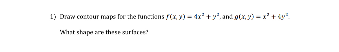 Solved Draw contour maps for the functions f(x,y)=4x2+y2, | Chegg.com
