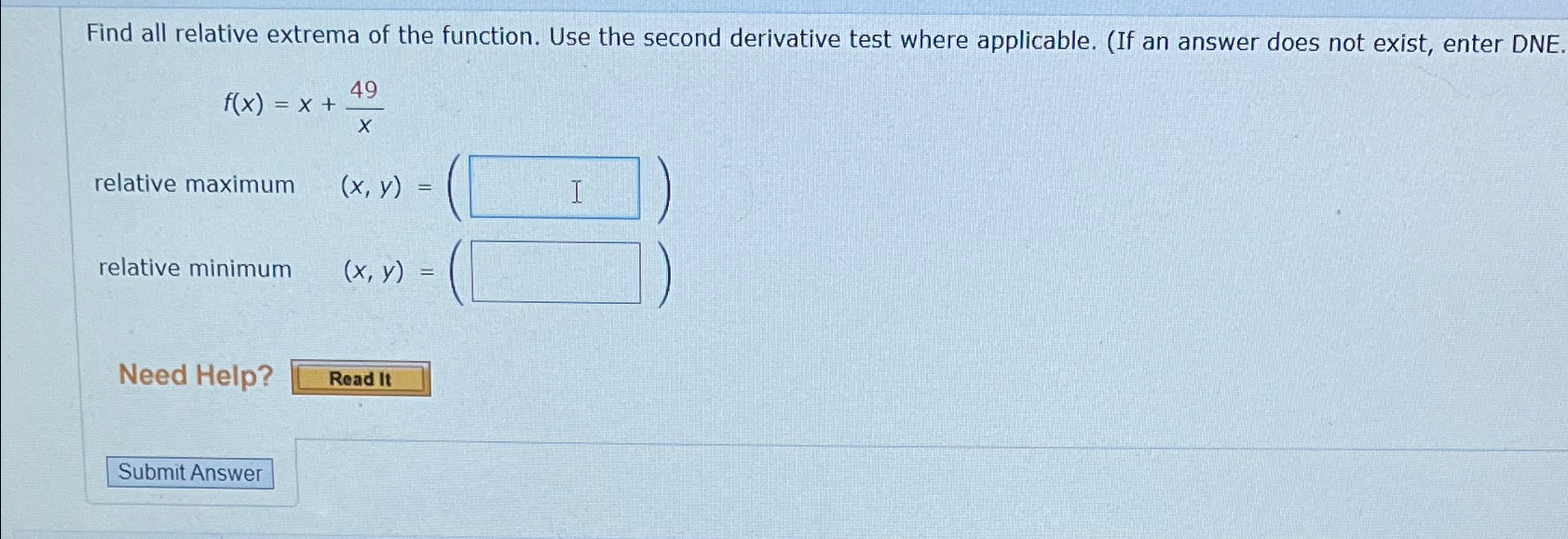 Solved Find All Relative Extrema Of The Function Use The