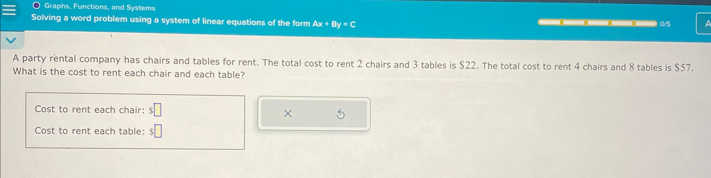 Solved Graphs, Functions, and SystemsSolving a word problem | Chegg.com