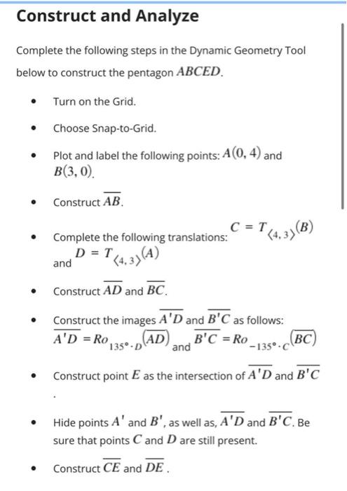 Solved Construct and Analyze Complete the following steps in | Chegg.com