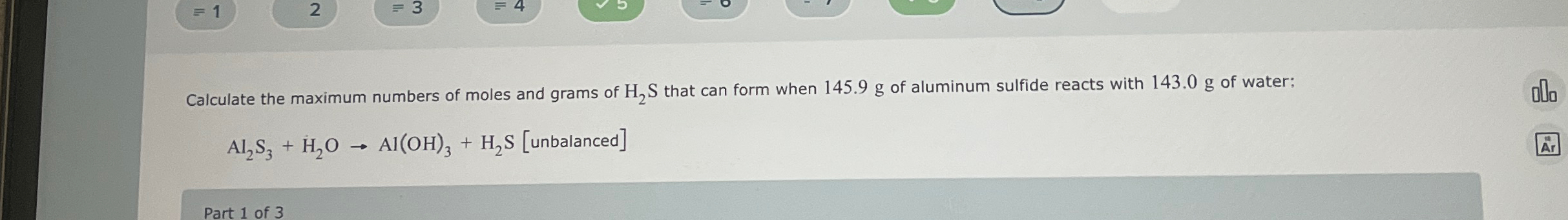 Solved Calculate the maximum numbers of moles and grams of | Chegg.com