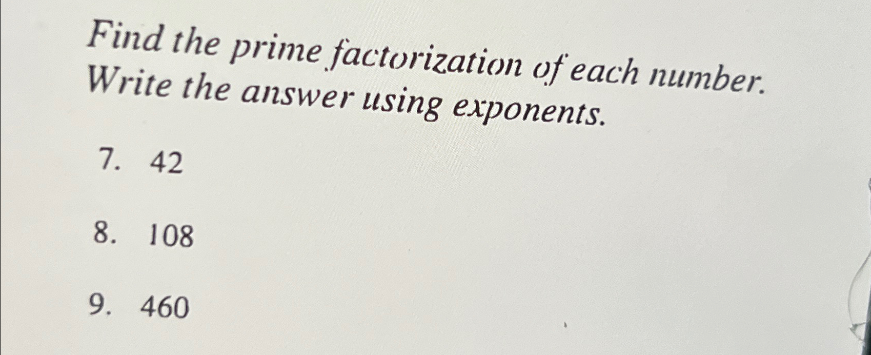 Solved Find the prime factorization of each number. Write | Chegg.com